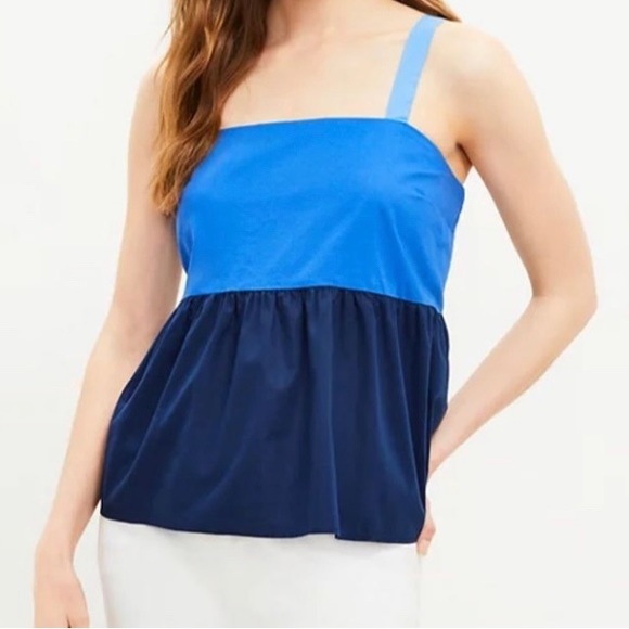 LOFT | Tops | Loft Colorblock Peplum Cami | Poshmark